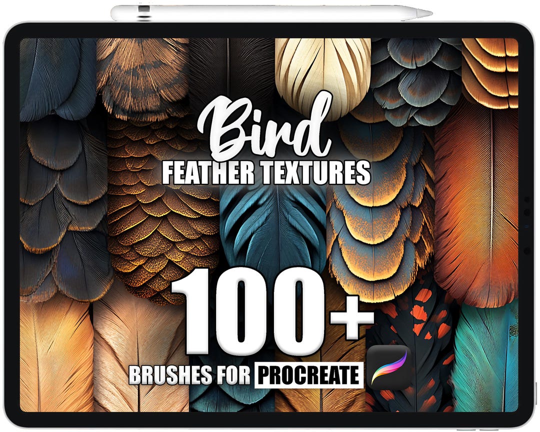 Feather Texture Procreate Brushes: 100+ Seamless Patterns (digital ...