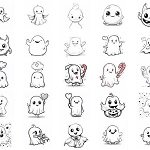 100+ Cute Ghost Procreate Brush Set | Procreate Stamp Brushes | Instant ...