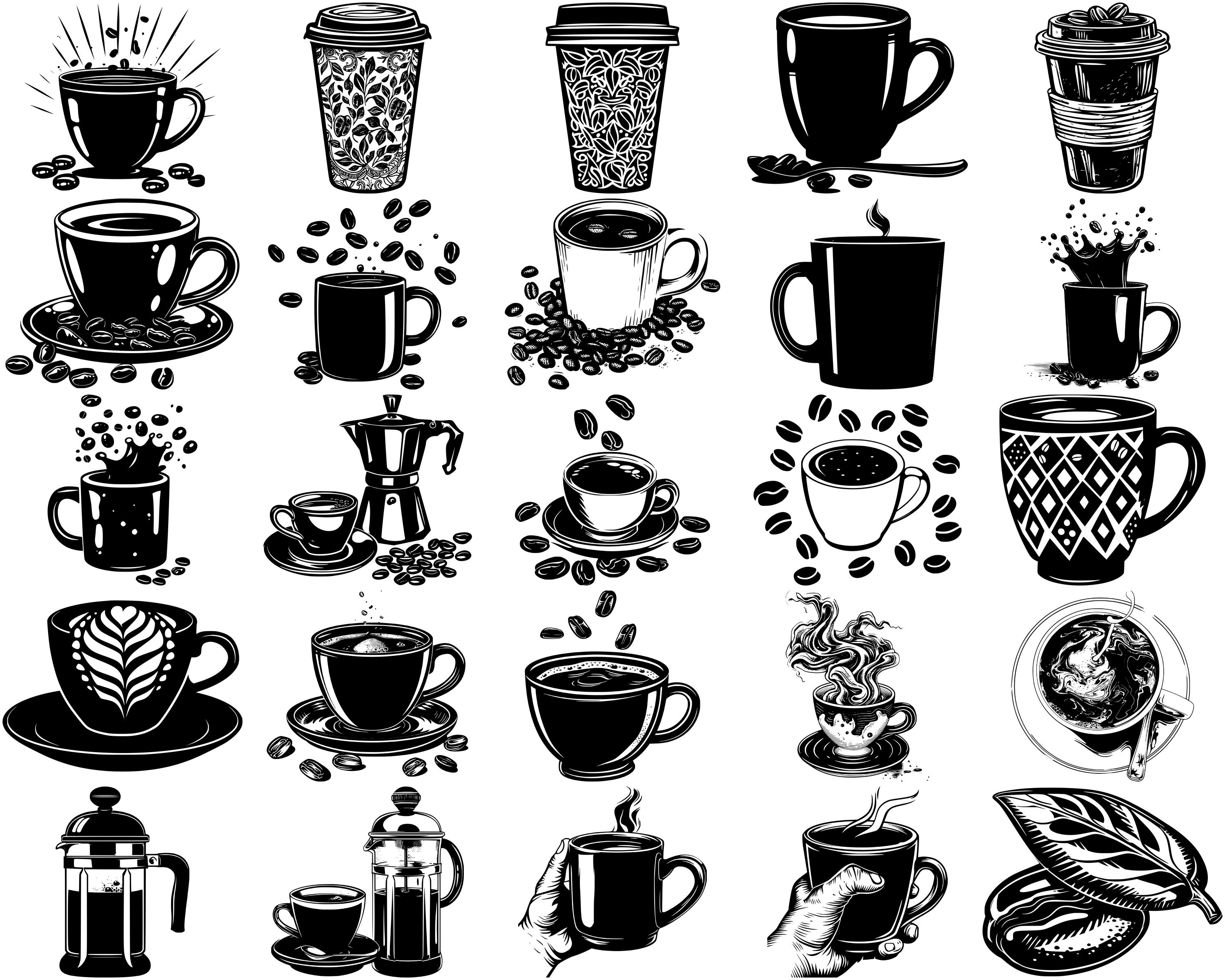 Coffee Beans SVG Bundle, Set of 100, Instant Digital Download Svg Png ...