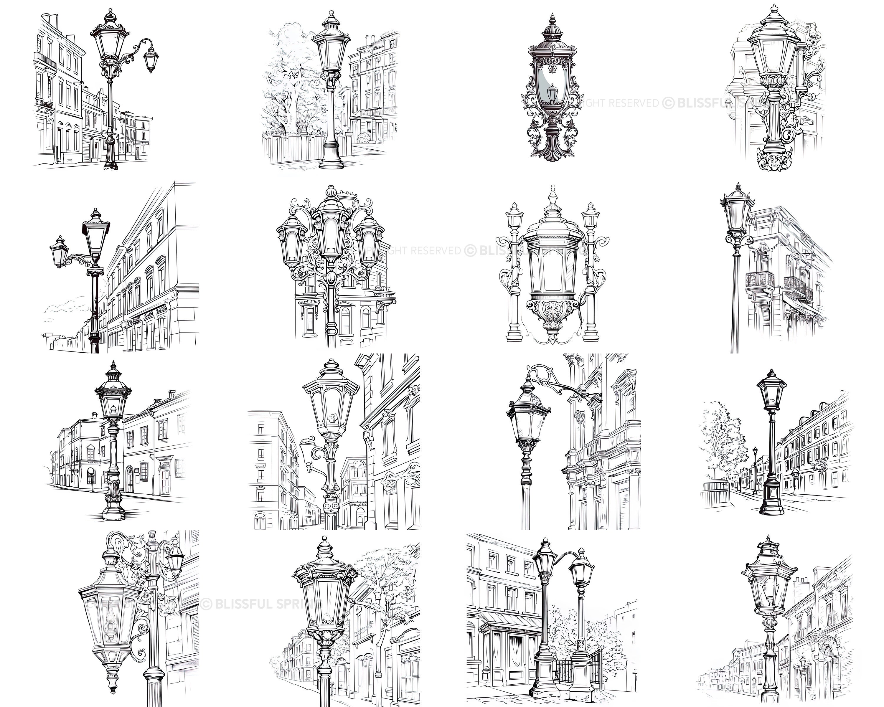 100+ Street Lamp Procreate Brush Set | Unique Realistic Lamp Stamp ...