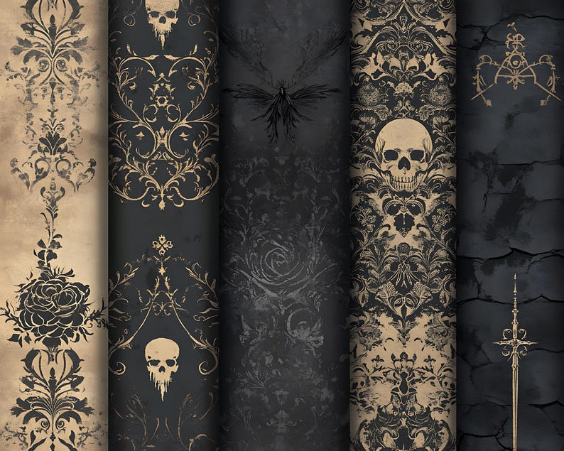 100+ Gothic Texture Procreate Brushes: Seamless Patterns (instant ...