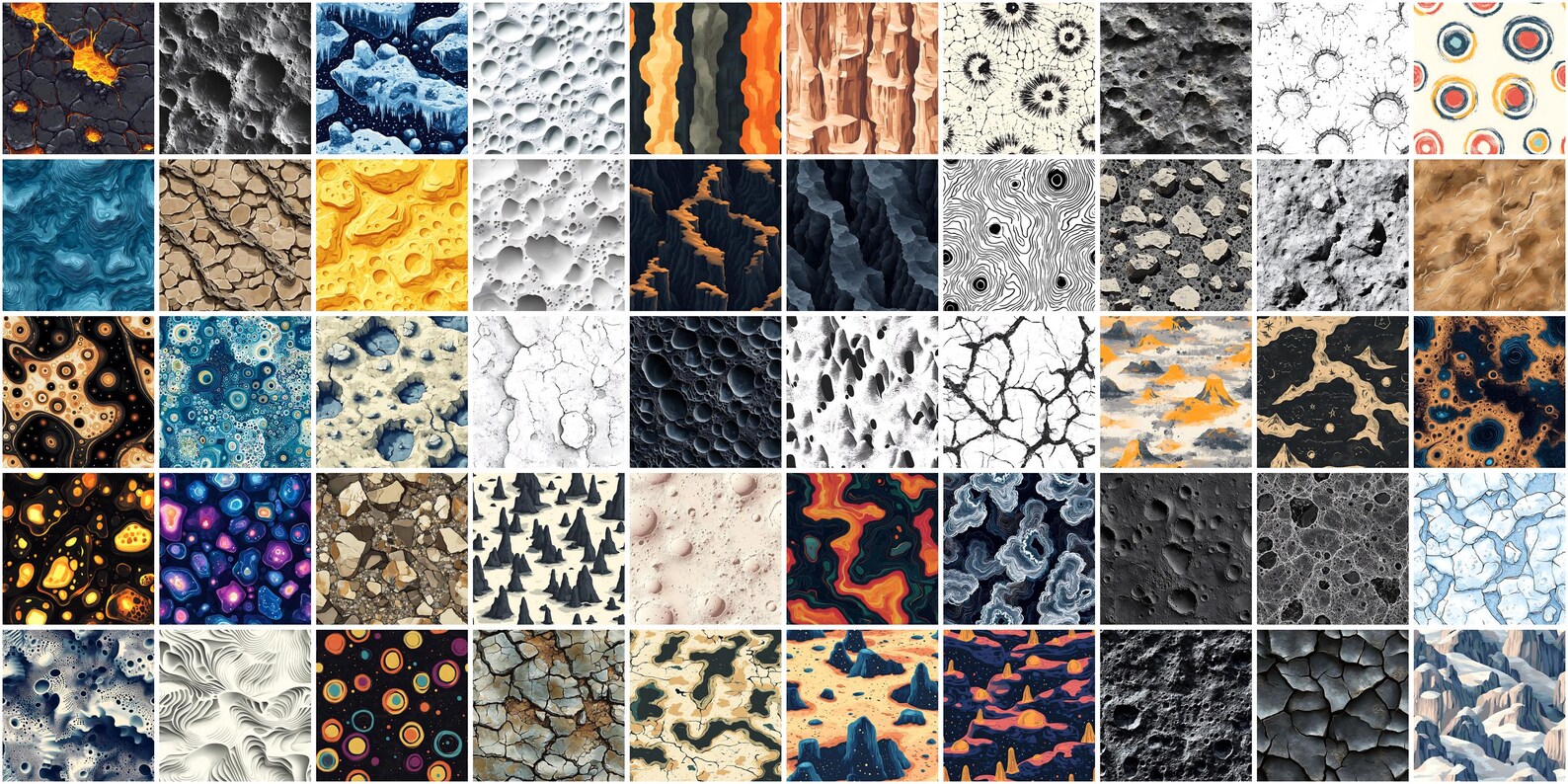 100+ Cratered Planet Texture Procreate Brushes: Seamless Patterns ...