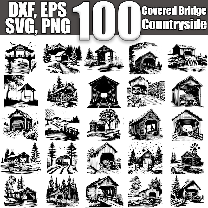 Vintage Covered Bridge - Etsy