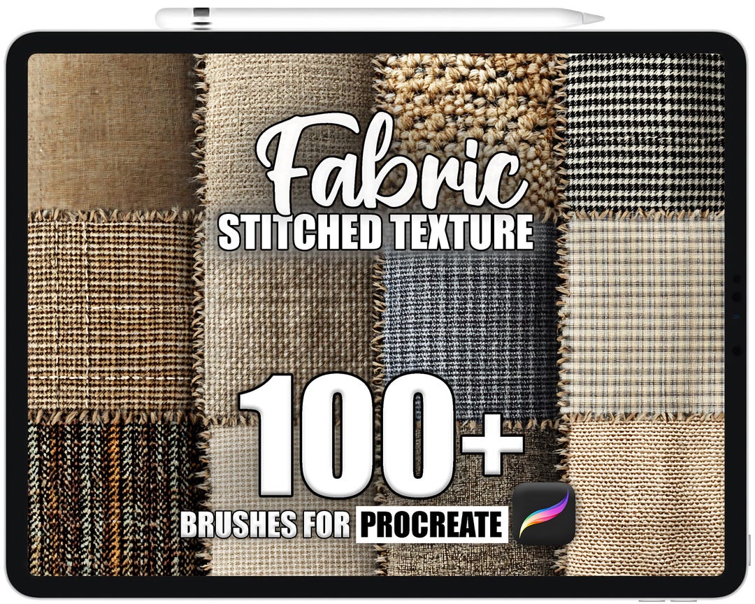 100+ Stitched Fabric Texture Procreate Brushes: Seamless Patterns ...
