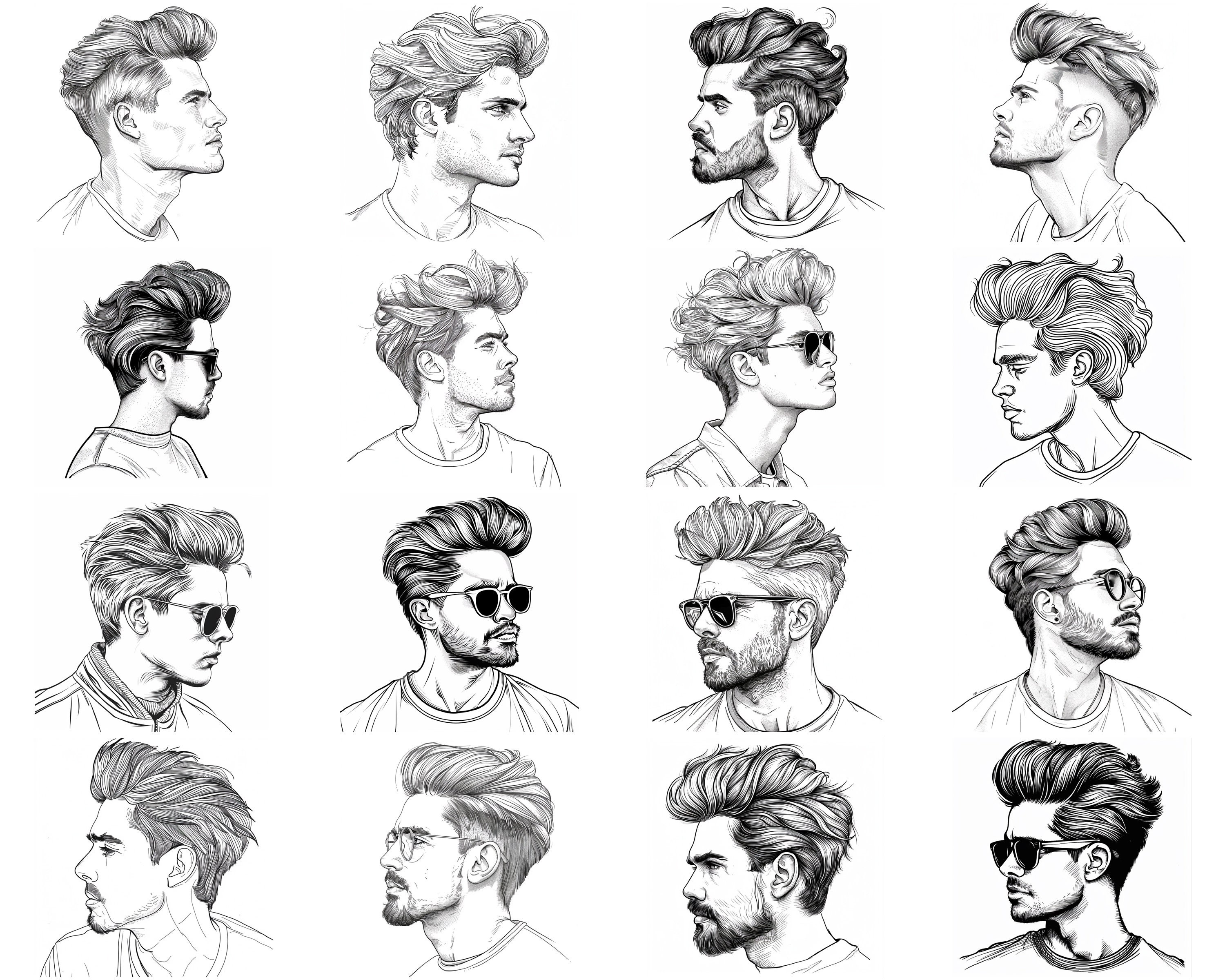 155+ Man Stylish Hair Style Procreate Brush Set | Stamps for Procreate ...