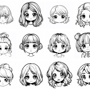 151+ Chibi Face Procreate Brush Set | Stamps for Procreate | Instant ...