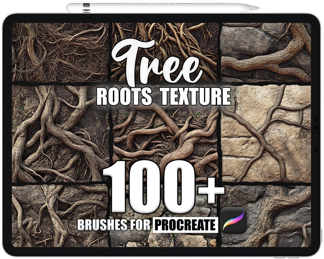 100+ Tree Roots Texture Procreate Pattern Brushes, Seamless Textures ...