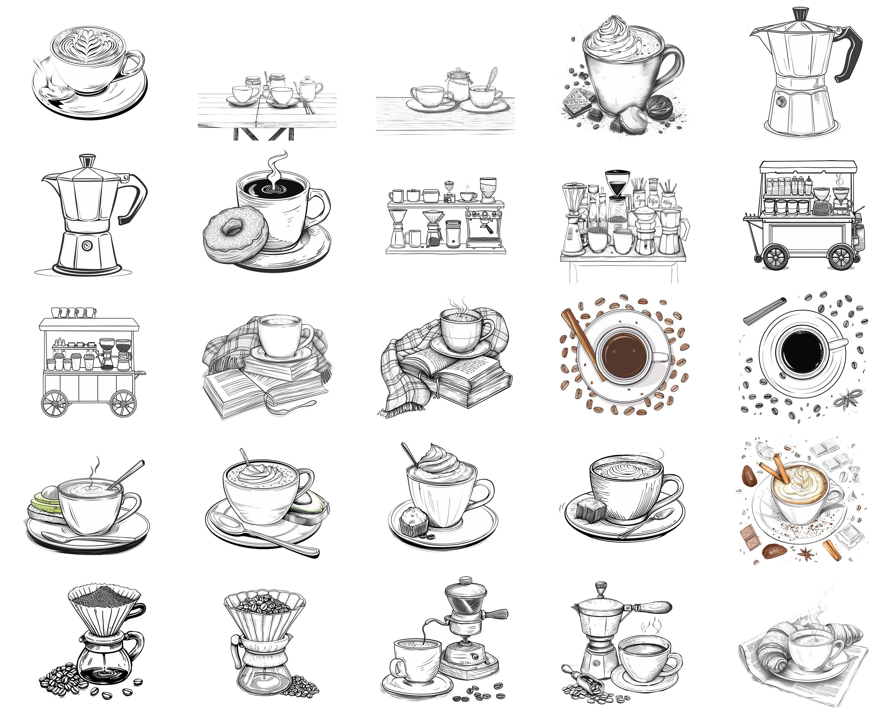 100+ Coffee Break Procreate Brush Set | Procreate Stamp Brushes ...