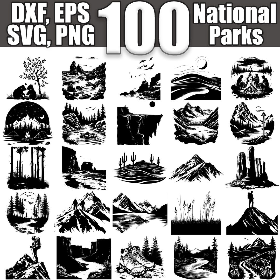 National Parks SVG Bundle, Set of 100, Instant Digital Download Svg Png ...