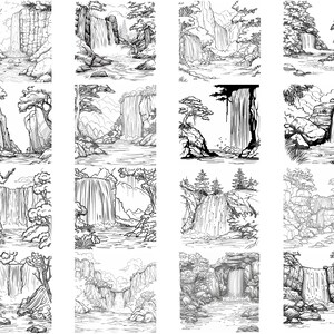 150+ Waterfall Scene Procreate Brush Set | Stamps for Procreate ...