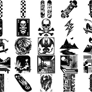 Skateboard Decks SVG Bundle, Set of 100, Instant Digital Download Svg ...