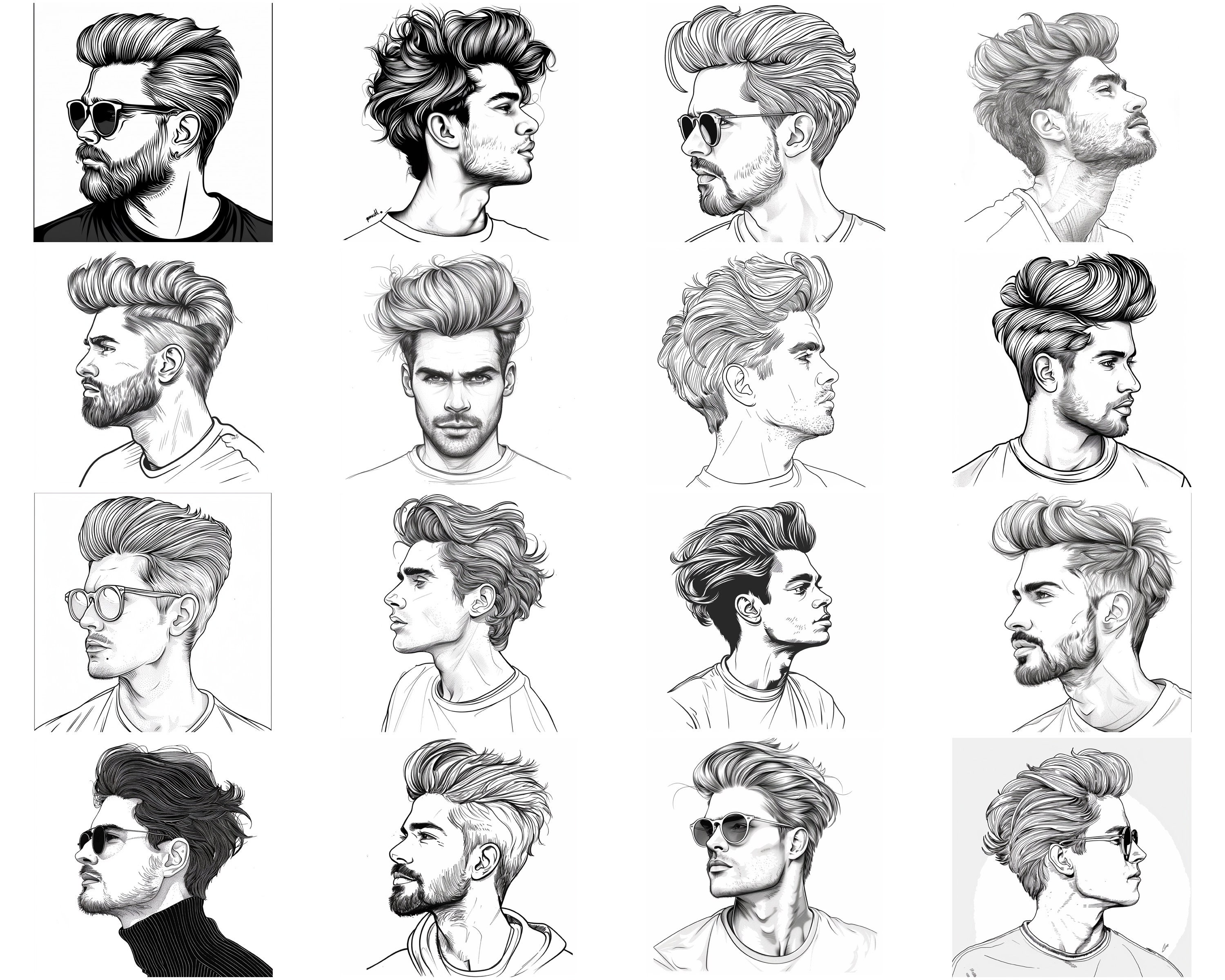 155+ Man Stylish Hair Style Procreate Brush Set | Stamps for Procreate ...