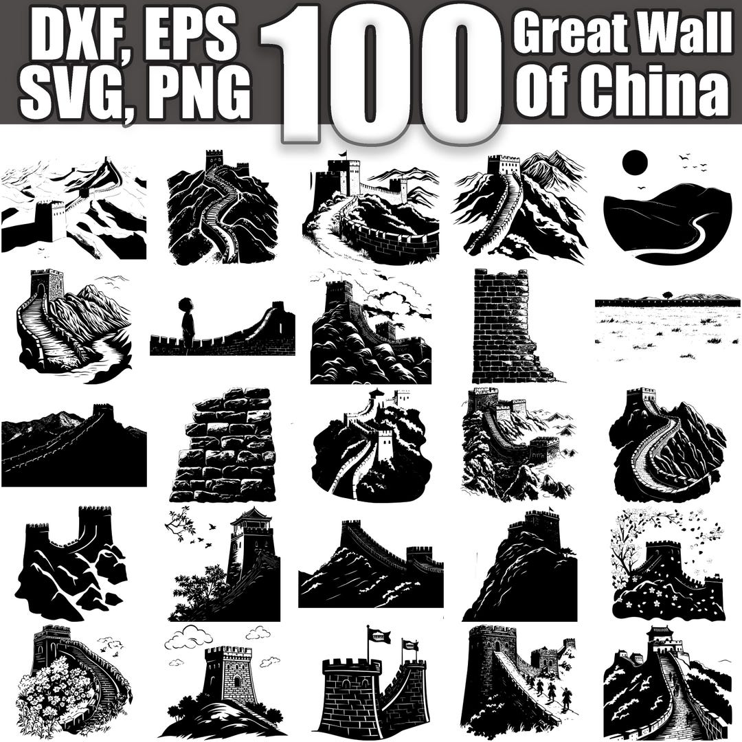Great Wall of China SVG Bundle, Set of 100, Instant Digital Download ...