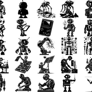 Robots and Gadgets SVG Bundle: 100 Tech Designs (digital Download) - Etsy