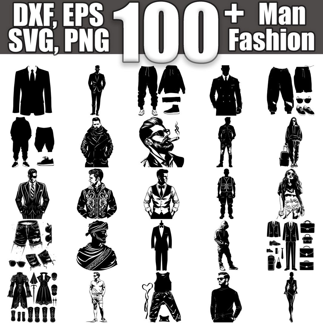Gentlemen’s Style SVG Bundle, Set of 100, Instant Digital Download Svg ...