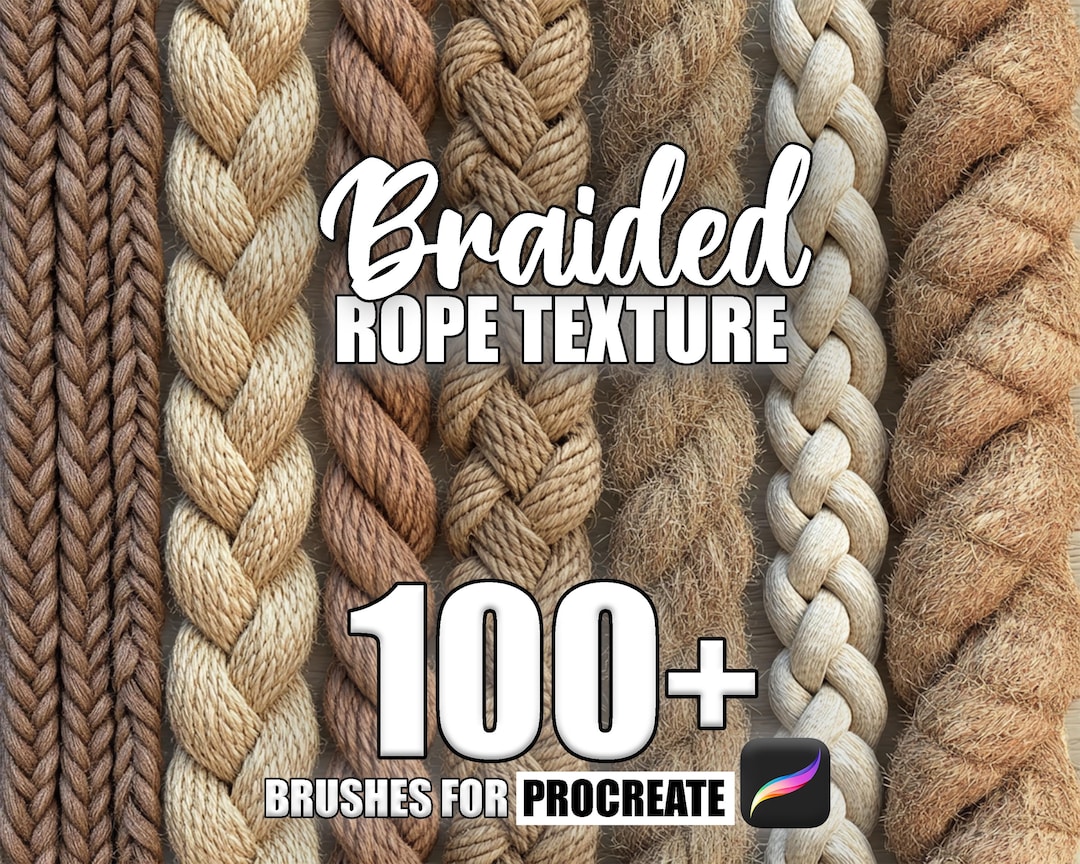 Braided Rope Procreate Brushes: 100+ Seamless Texture Patterns (digital ...
