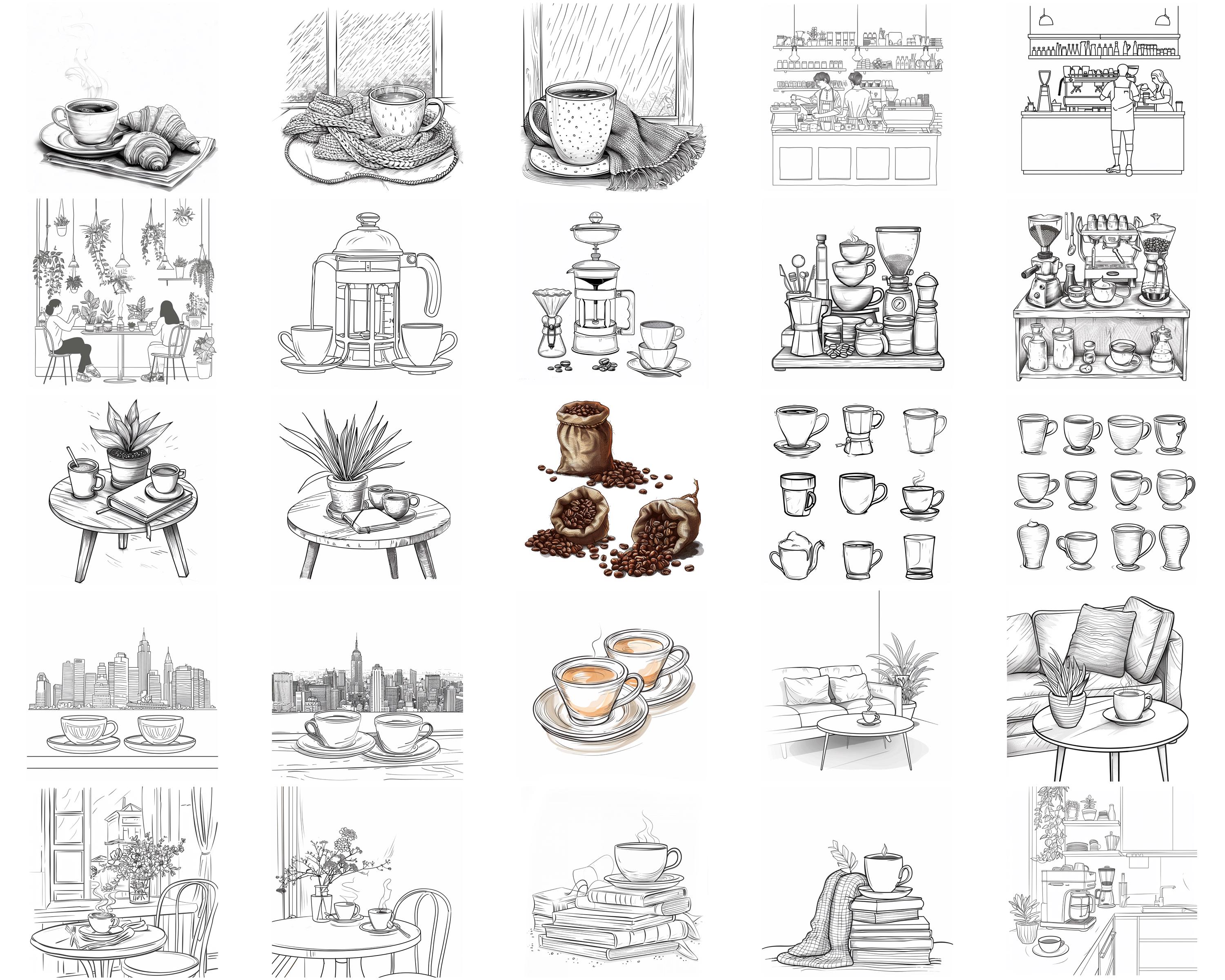 100+ Coffee Break Procreate Brush Set | Procreate Stamp Brushes ...