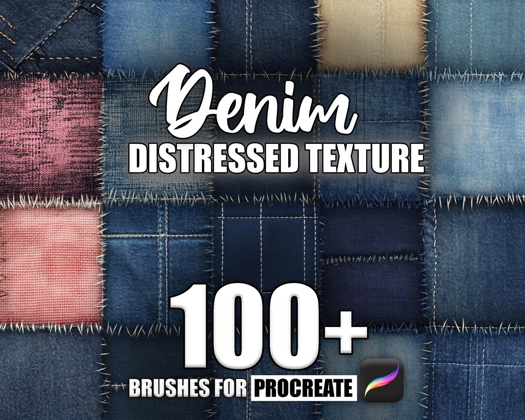 100+ Denim Stitch Procreate Brushes: Distressed Texture Patterns ...