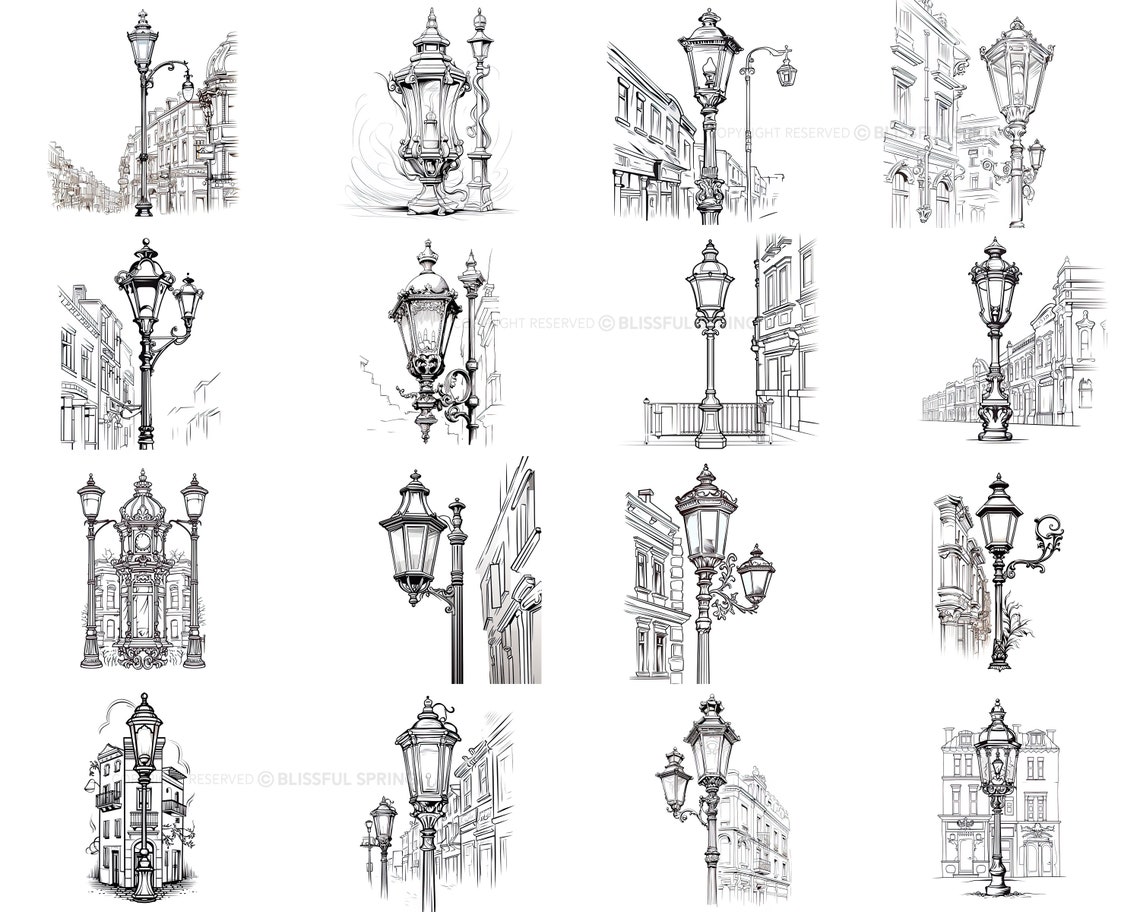 100+ Street Lamp Procreate Brush Set | Unique Realistic Lamp Stamp ...