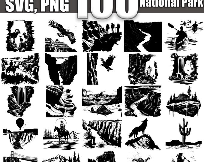 National Parks Svg Bundle, Set of 9 Multi-layered Wall Hanging ...