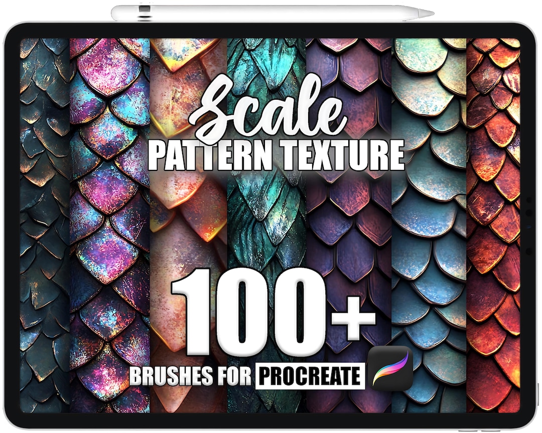 Scale Texture Procreate Brushes: Reptile & Mermaid Patterns (instant ...
