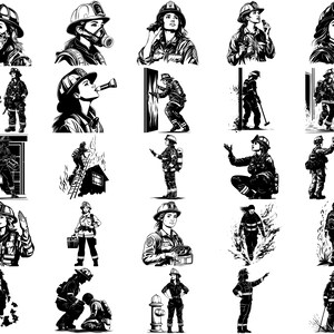 Firefighter Woman SVG Bundle: 100 Heroic Designs (digital Download) - Etsy