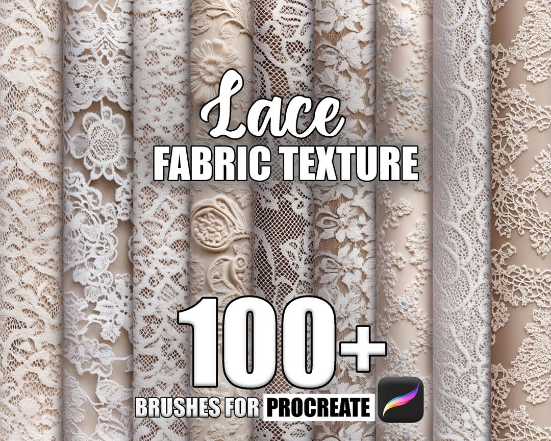 Lace Fabric Texture Procreate Brushes: 100+ Seamless Patterns (instant ...