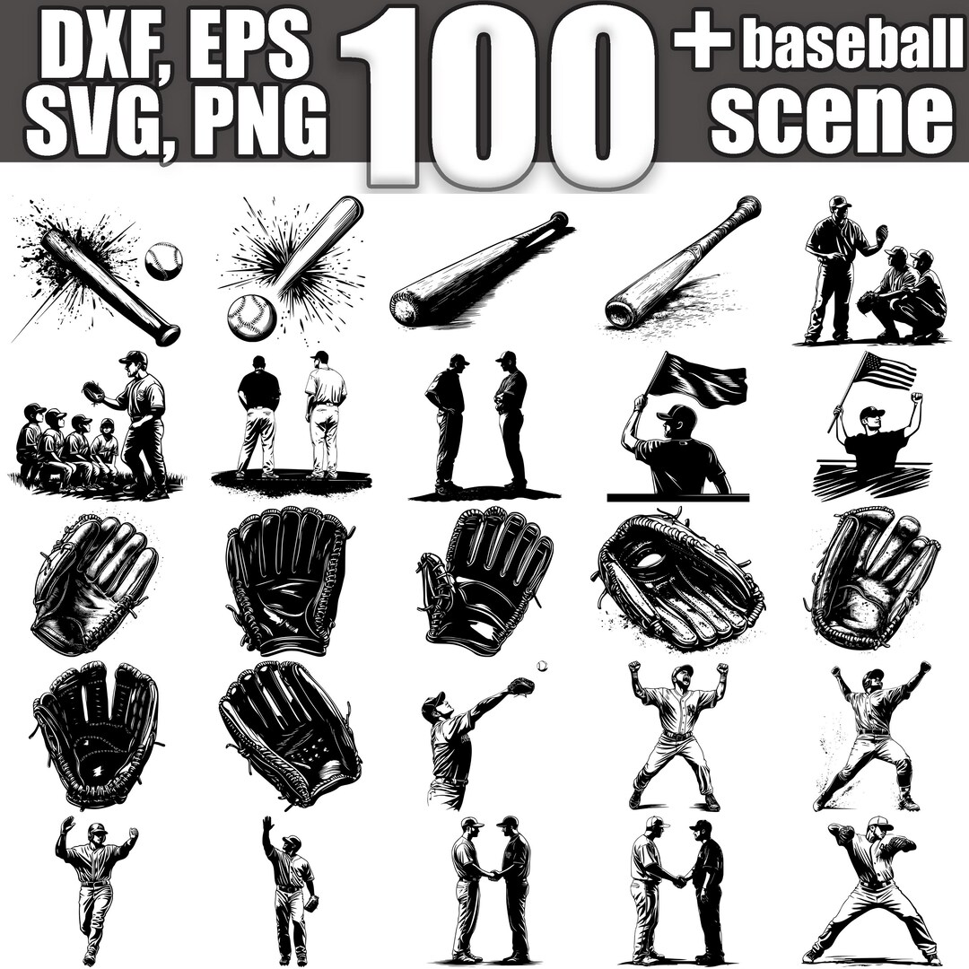 Baseball SVG Bundle, Set of 100, Instant Digital Download Svg Png Dxf ...