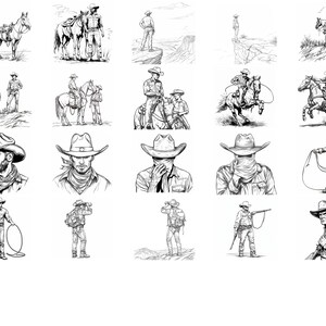 100+ Cowboy Procreate Brush Set | Procreate Stamp Brushes | Instant ...