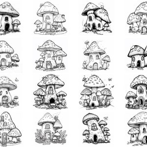 135+ Mushroom House Procreate Brush Set | Stamps for Procreate ...