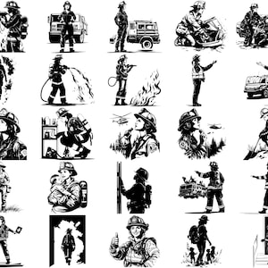 Firefighter Woman SVG Bundle: 100 Heroic Designs (digital Download) - Etsy