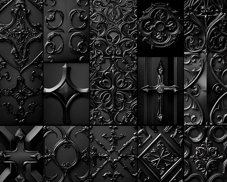 100+ Gothic Texture Procreate Brushes: Seamless Patterns (instant ...