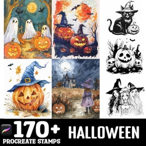 170 Halloween Procreate Brush Set | Stamps for Procreate | Instant ...