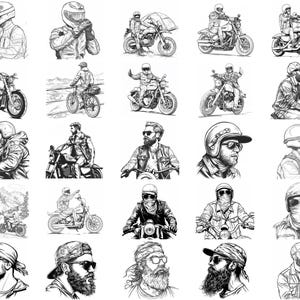 128+ Motorcycle Biker Procreate Brush Set | Stamps for Procreate ...