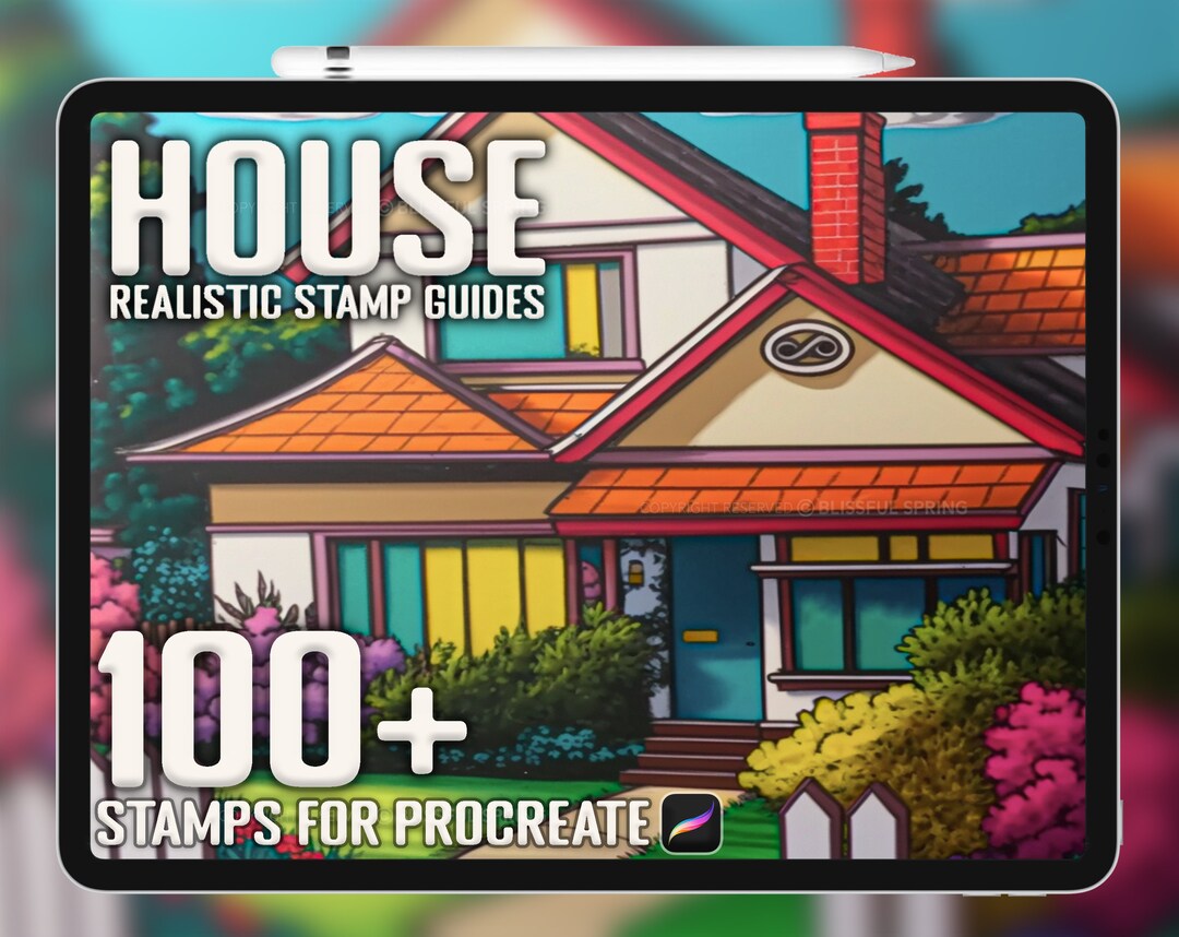 100+ Procreate House Brushes, House Stamp Guides, Modern Houses ...