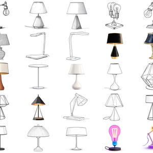 128+ Table Lamp Procreate Brush Set | Stamps for Procreate | Instant ...