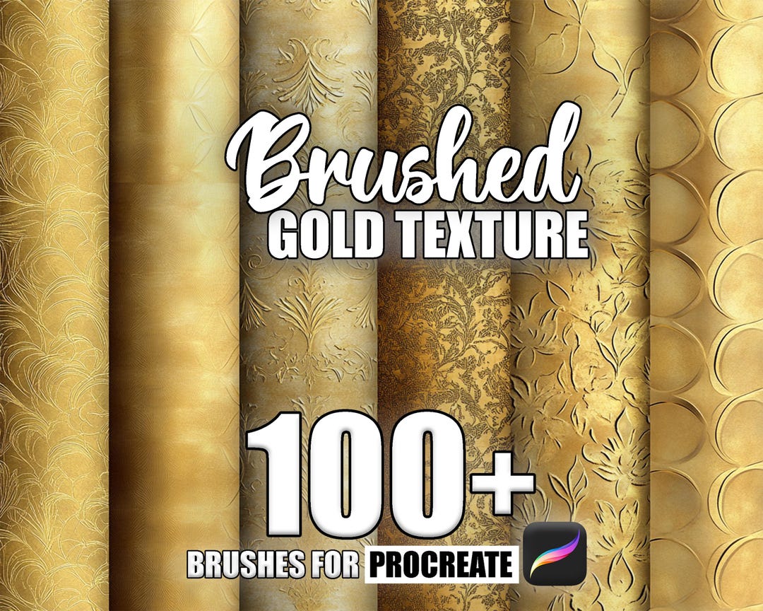 100+ Brushed Gold Procreate Pattern Brushes, Seamless Textures ...