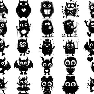Cute Monster SVG Bundle, Set of 100, Instant Digital Download Svg Png ...