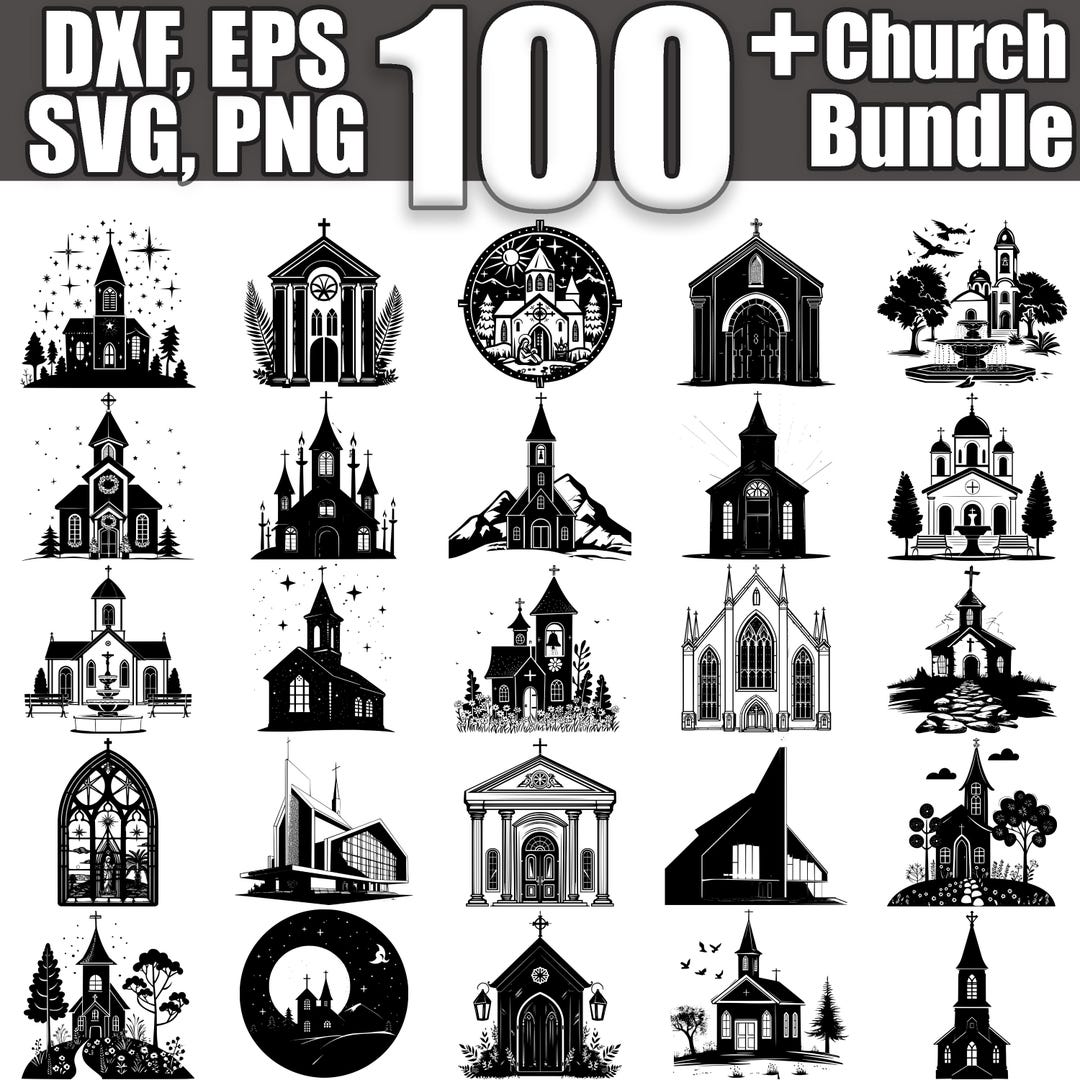 Church SVG Bundle, Set of 100, Instant Digital Download Svg Png Dxf Eps ...