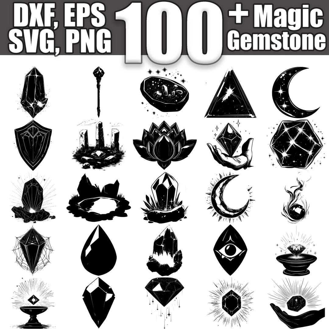Magic Stone SVG Bundle, Set of 100, Instant Digital Download Svg Png ...