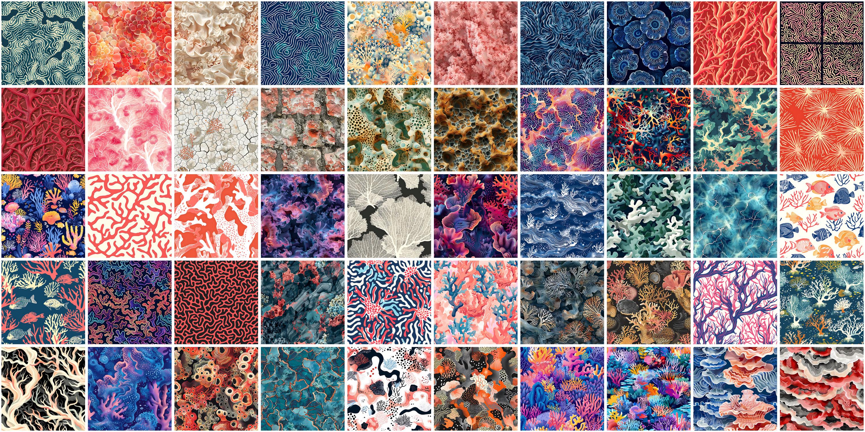 Coral Reef Texture Procreate Brushes: 100+ Seamless Patterns (instant ...