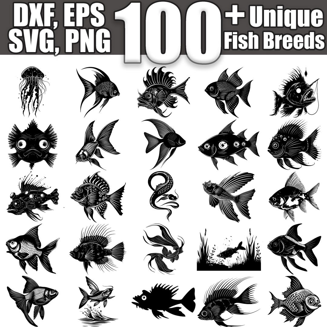 Unique Fish Breeds SVG Bundle: 100 Exotic Designs (digital Download) - Etsy