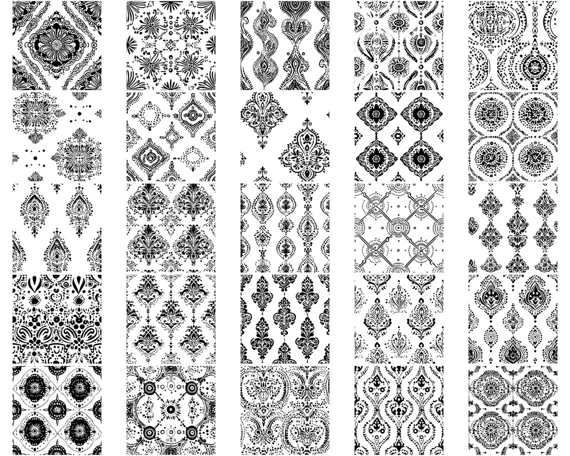 100 Elegant Damask Pattern SVG Bundle (digital Download) - Etsy