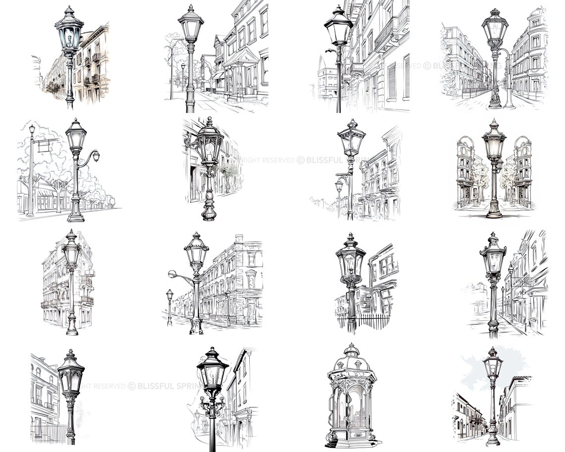 100+ Street Lamp Procreate Brush Set | Unique Realistic Lamp Stamp ...