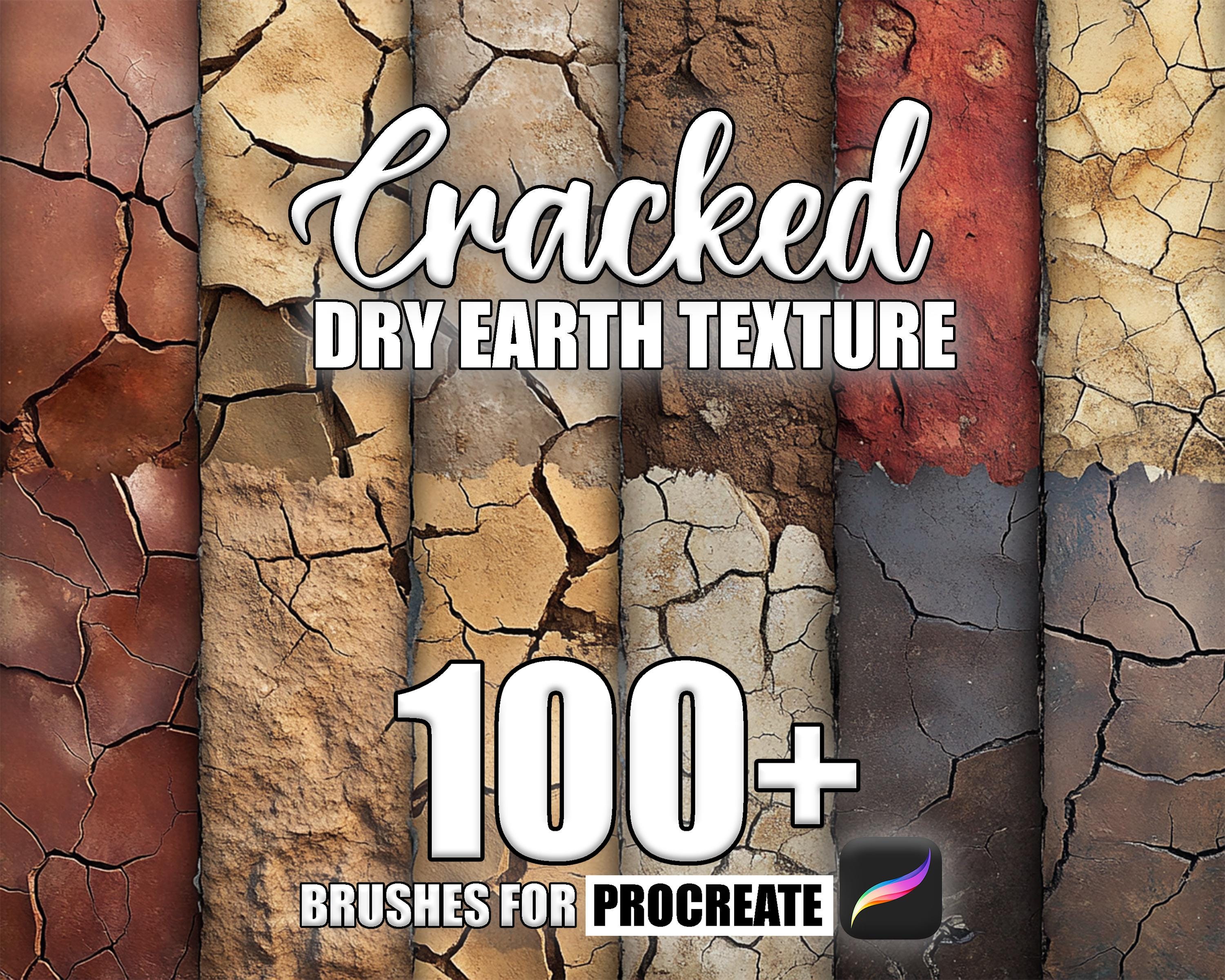 Cracked Earth Texture Procreate Brushes: 100+ Seamless Patterns ...