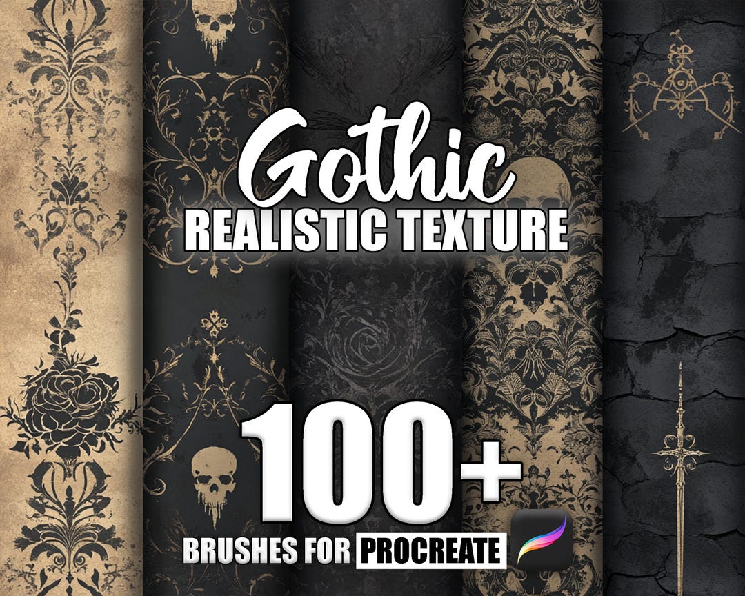 100+ Gothic Texture Procreate Brushes: Seamless Patterns (instant ...