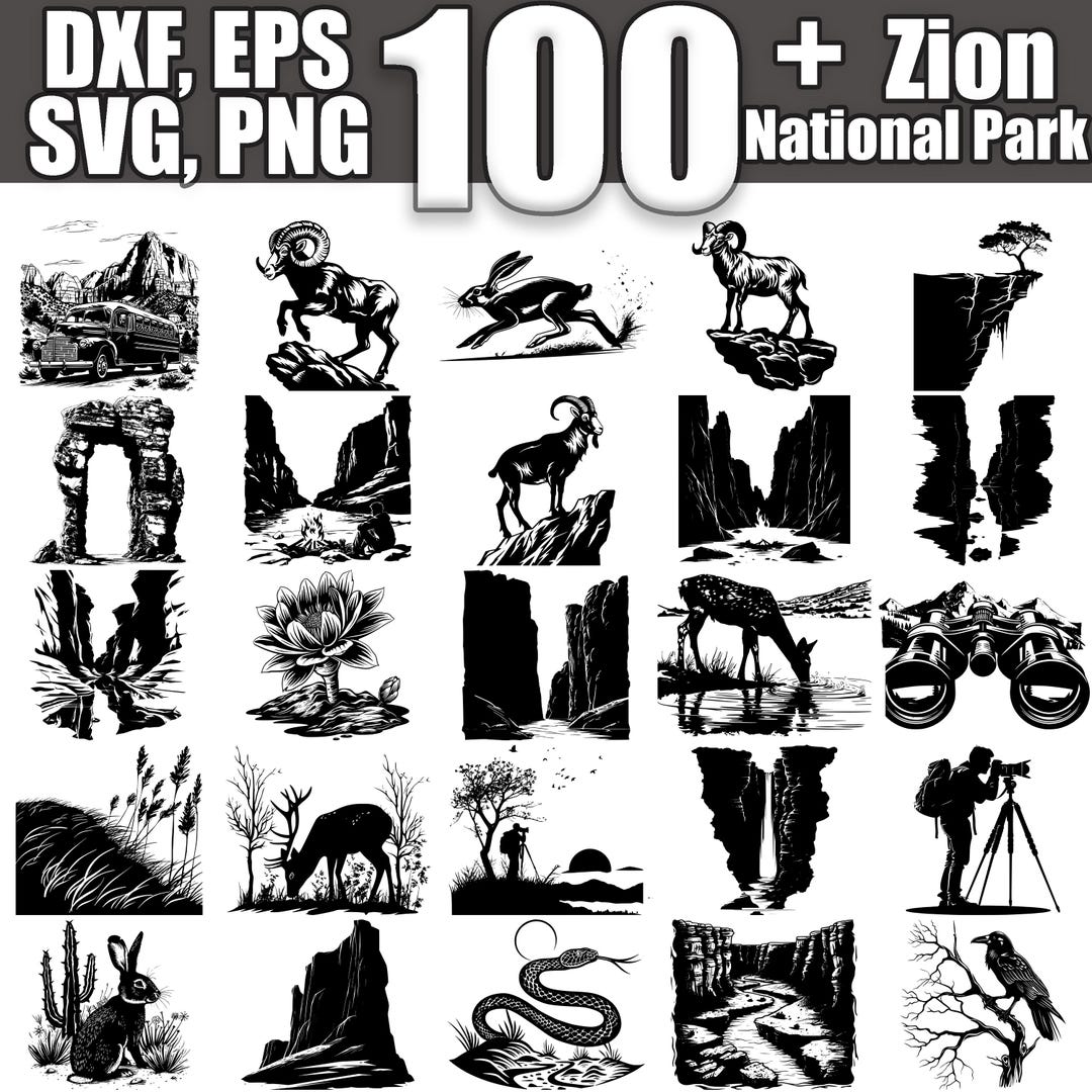 Zion National Park SVG Bundle, Set of 100, Instant Digital Download Svg ...