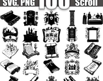 Medieval Scroll SVG Bundle - Etsy