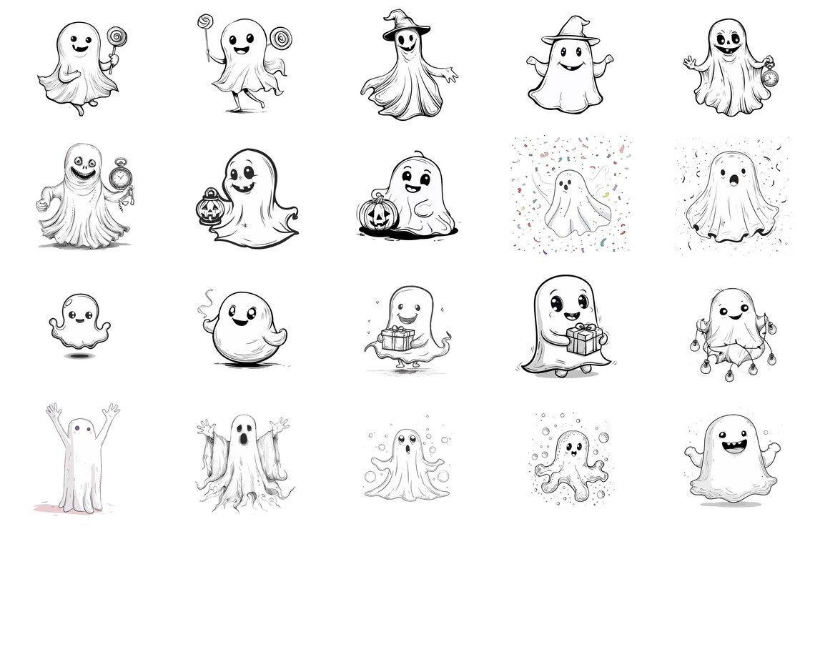 100+ Cute Ghost Procreate Brush Set | Procreate Stamp Brushes | Instant ...