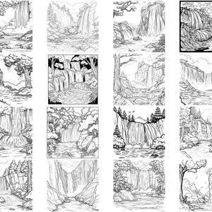 150+ Waterfall Scene Procreate Brush Set | Stamps for Procreate ...